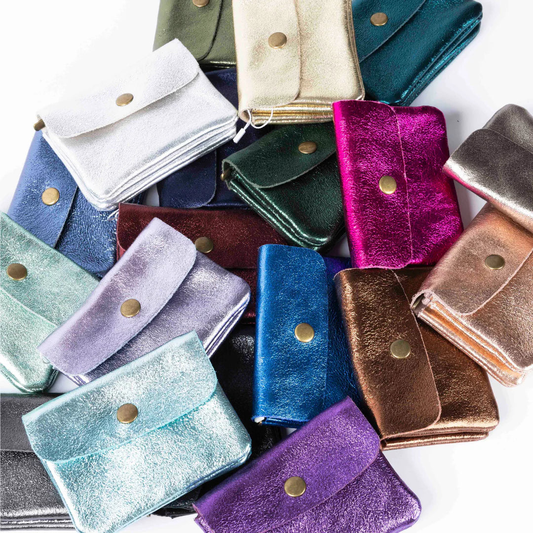 Maison Fanli Metallic Leather Coin Purse | Shop Online at Morris et al