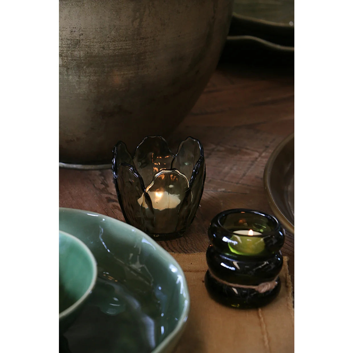 CC Interiors Verde Glass Candleholder | Shop Online at Morris et al